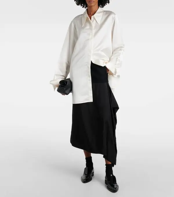 JIL SANDER Satin Shirt - White