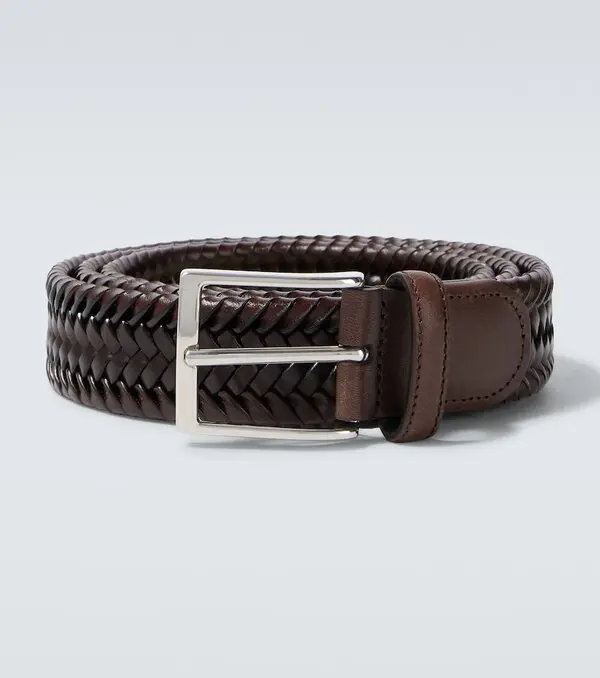 Rubinacci Woven Leather Belt - Brown