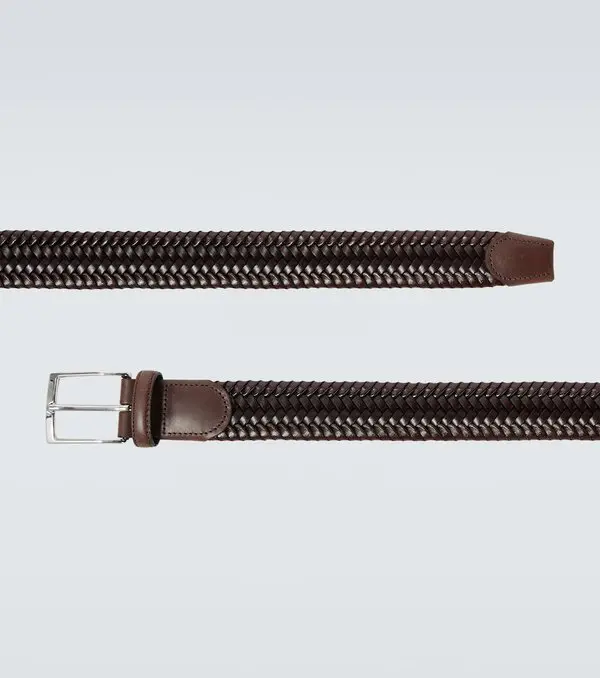 Rubinacci Woven Leather Belt - Brown
