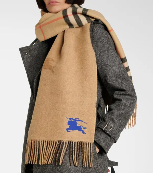 Burberry Check Ekd Cashmere Scarf