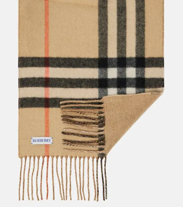 Burberry Check Ekd Cashmere Scarf