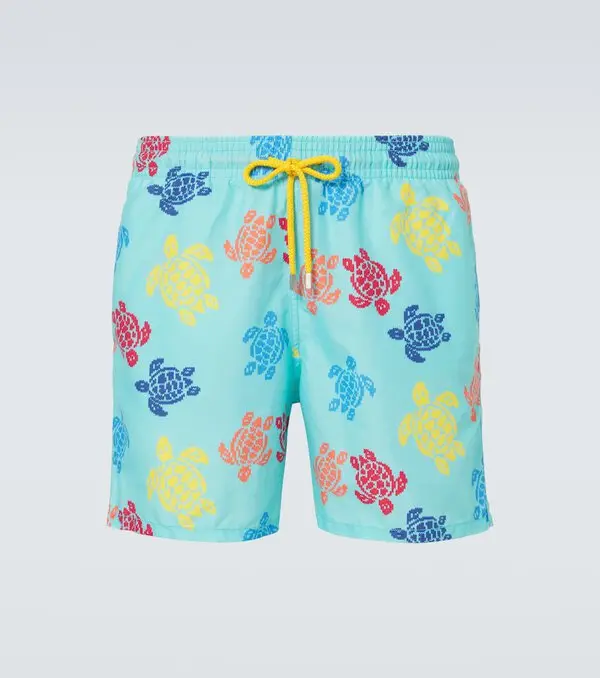 Vilebrequin X Falke Moorea Printed Swim Trunks - Blue
