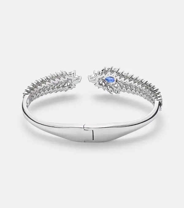 Yeprem 18kt White Gold Diamond And Sapphire Bangle