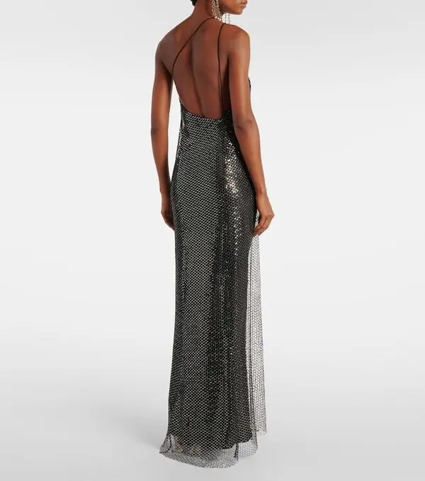 THE SEI Sequined One-shoulder Gown