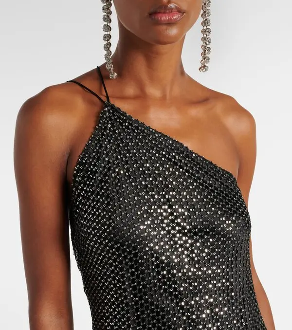 THE SEI Sequined One-shoulder Gown