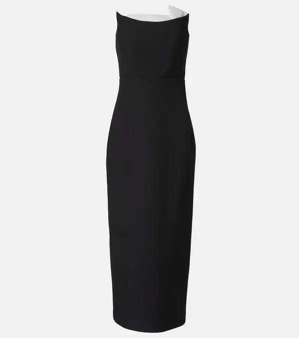 Roland Mouret Embellished Bustier Midi Dress - Black