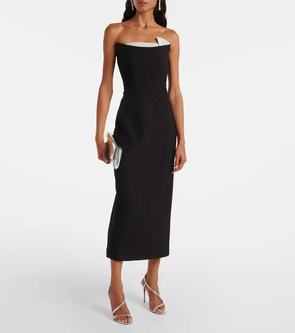 Roland Mouret Embellished Bustier Midi Dress