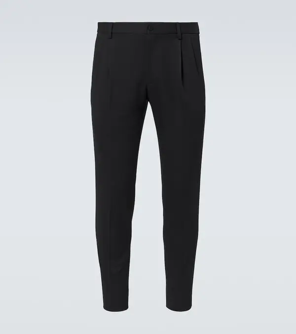 Dolce & Gabbana Wool-blend Gabardine Tuxedo Pants - Black