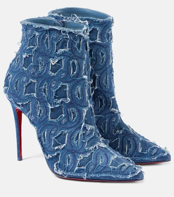 CHRISTIAN LOUBOUTIN So Kate 100 Denim Pumps - Blue