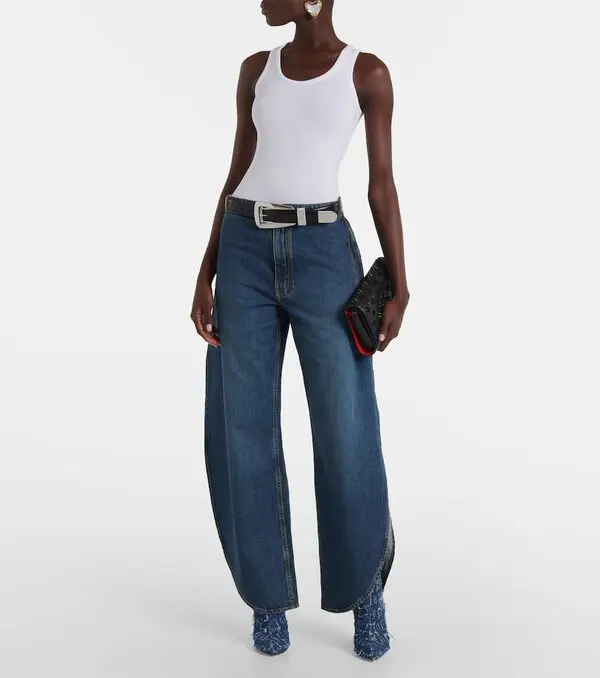 CHRISTIAN LOUBOUTIN So Kate 100 Denim Pumps