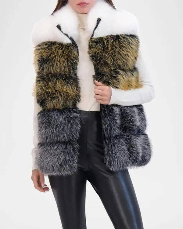 Theia Fox-like Faux Fur Vest
