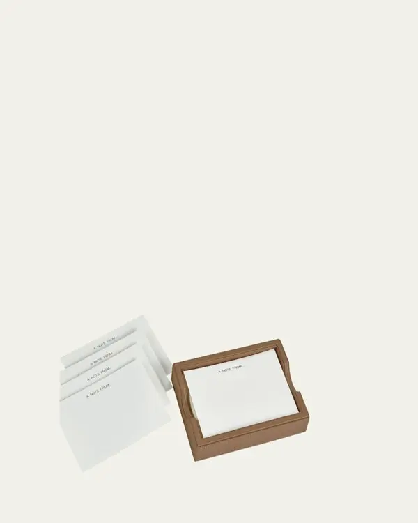 GRAPHIC IMAGE Leather Memo Tray With 100 "a Note From" Note Cards