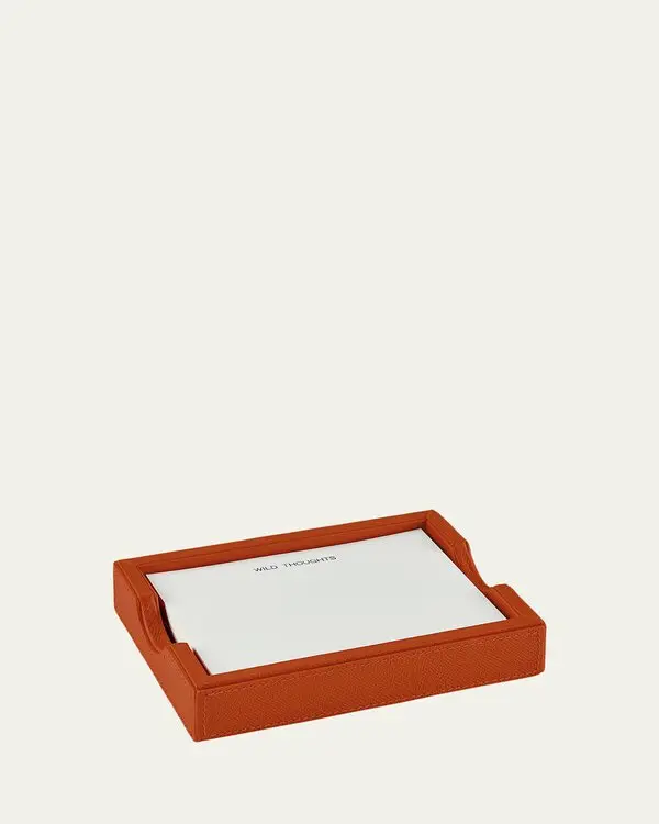 GRAPHIC IMAGE Leather Memo Tray With 100 "wild Thoughts" Note Cards - Orange