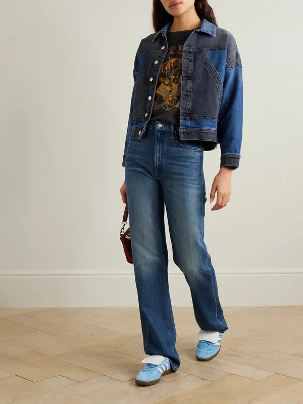 MOTHER The Rambler Zip High-rise Wide-leg Jeans