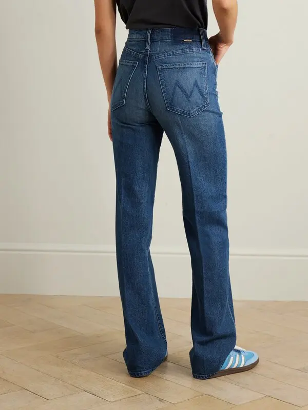 MOTHER The Rambler Zip High-rise Wide-leg Jeans