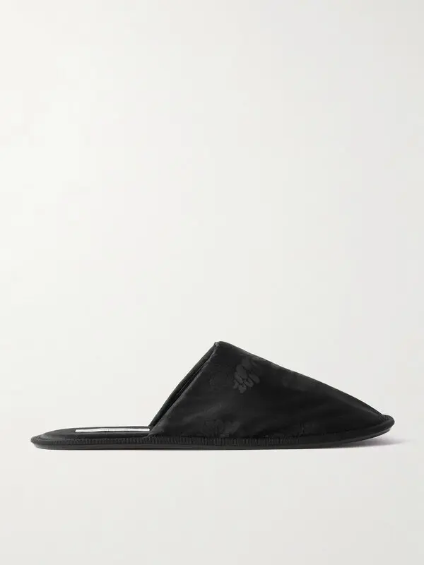 THE ROW Frances Jacquard Slippers - Black