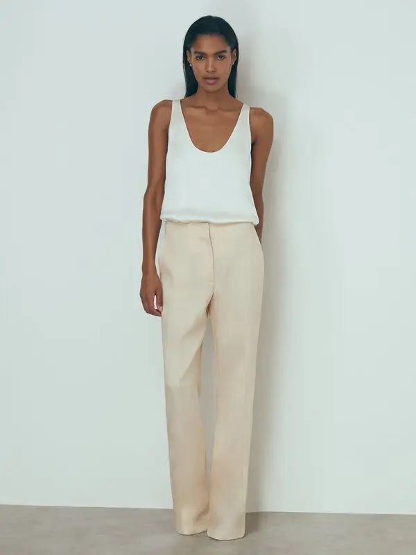 ATELIER Penelope Italian Textured Flared Trousers