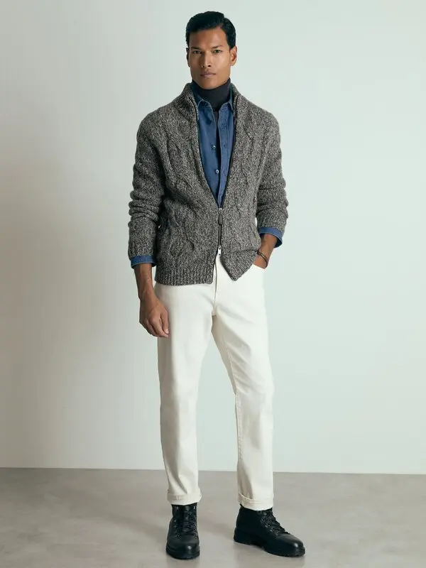 REISS Pentham Atelier Cabled Cashmere Jacket