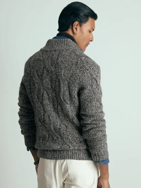 REISS Pentham Atelier Cabled Cashmere Jacket