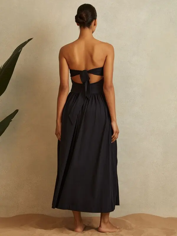 Reiss Yara Removable Strap Jersey Beach Midi Dress In Navy - 72% Off |  Editorialist