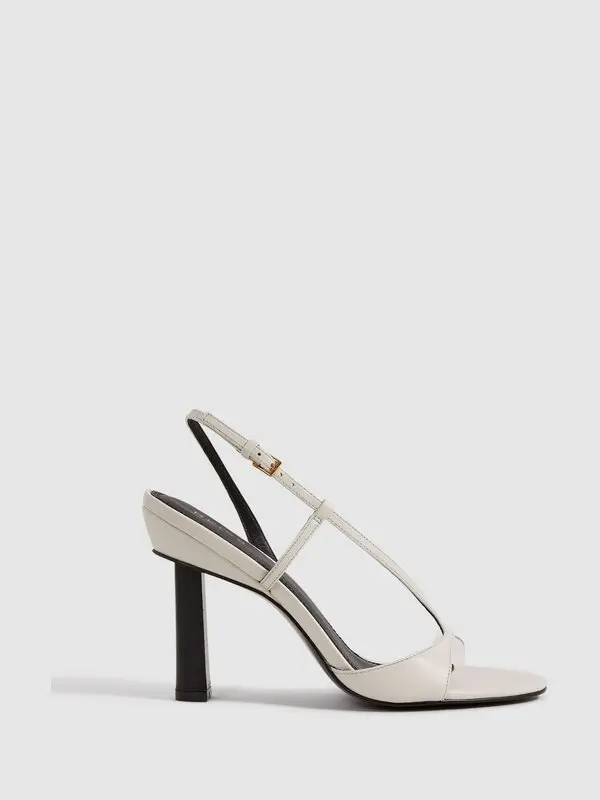 REISS Joy Leather Block Heels