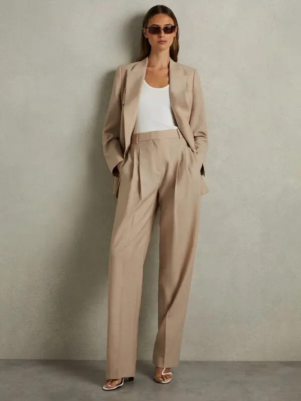 REISS Joy Leather Block Heels