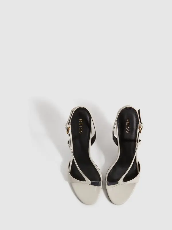 REISS Joy Leather Block Heels