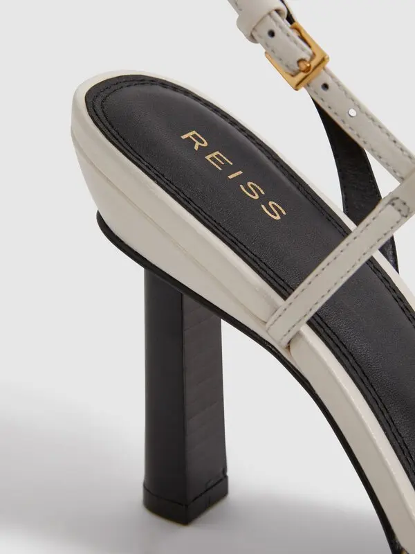 REISS Joy Leather Block Heels