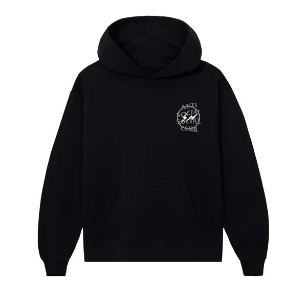 ANTI SOCIAL SOCIAL CLUB X Fragment Design Half Tone Logo Hoodie - Black