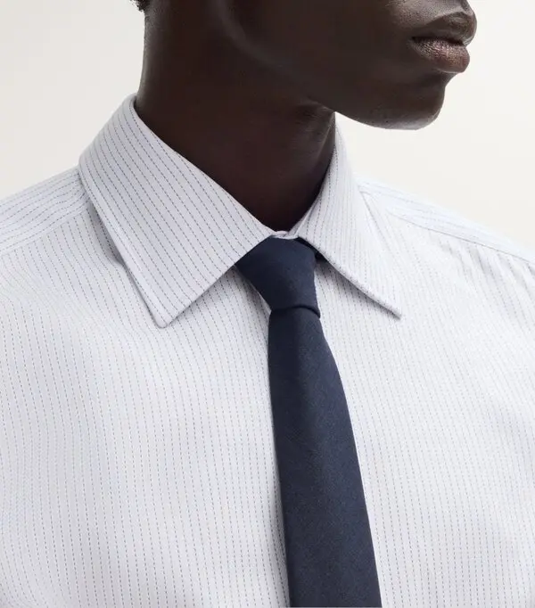 BOSS Cotton Striped Slim Shirt - Blue