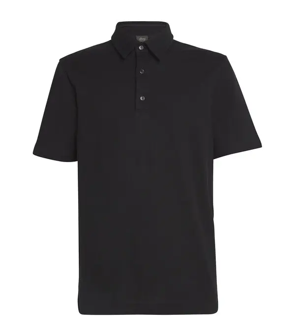 Brioni Cotton Polo Shirt - Black