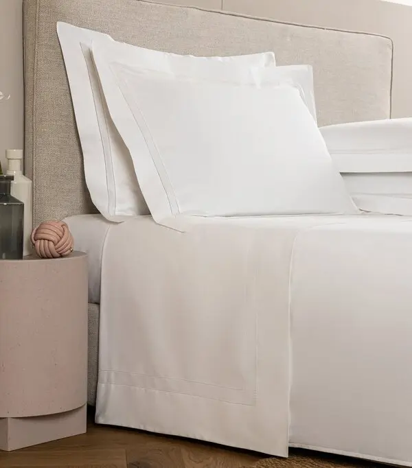 Frette Doppio Ajour Double Flat Sheet Set - White