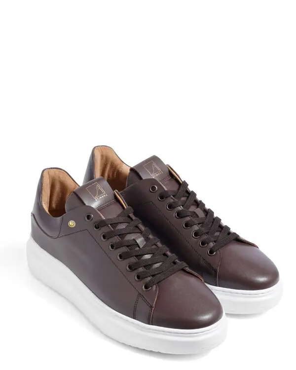 STINAA.J Hugo Leather Lace-up Orthopedic Sneakers - Brown