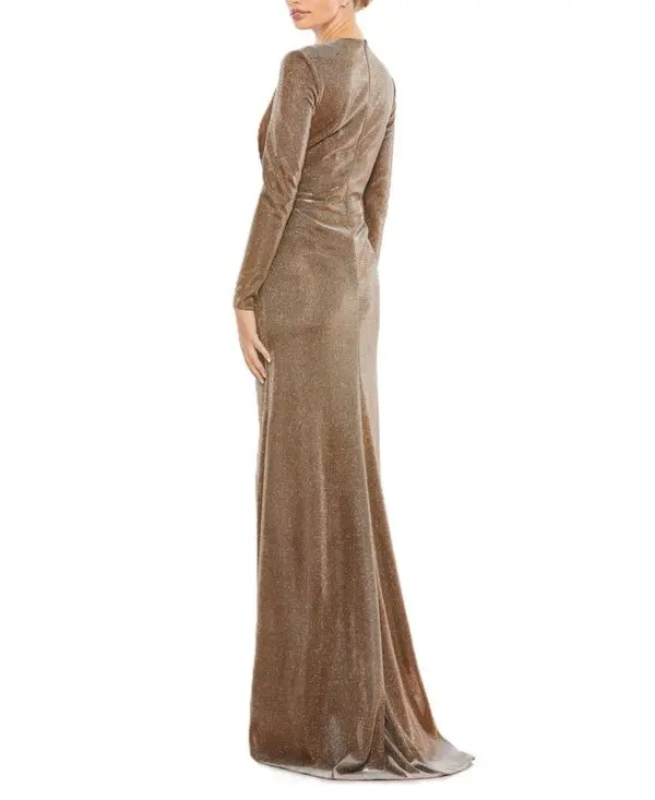 Mac Duggal Front Twist V-neck Gown