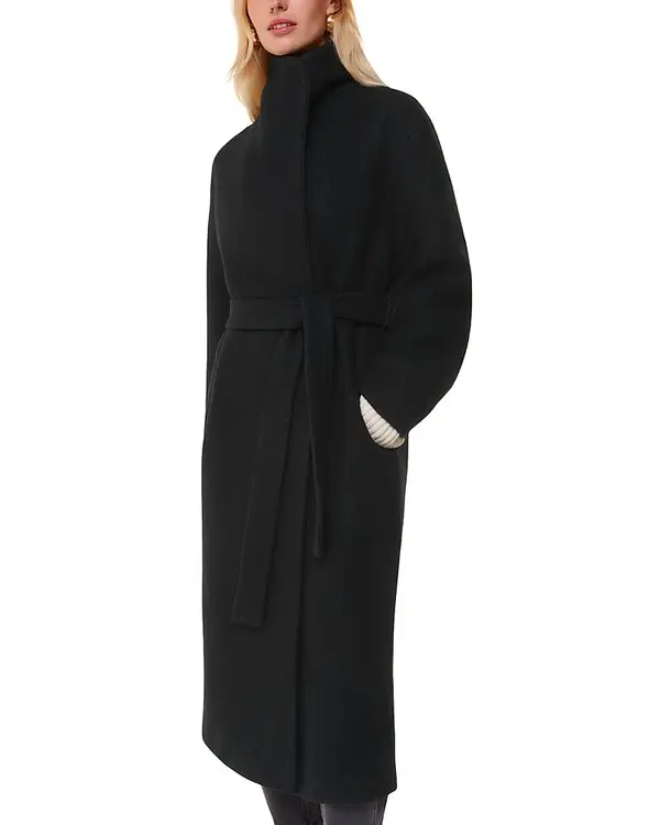 Whistles Morgan Funnel Neck Coat - Black