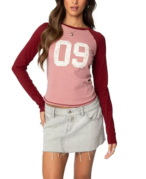EDIKTED Raglan Long Sleeve T-shirt