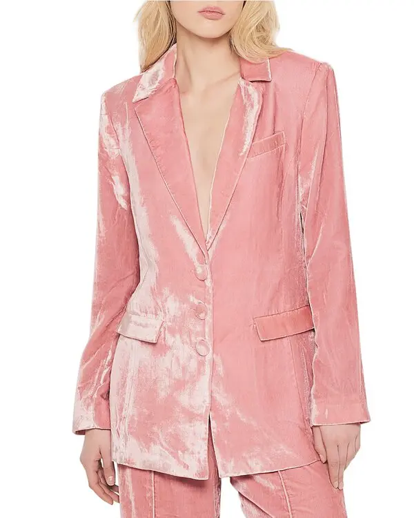 AS By DF Fiona Velvet Boyfriend Blazer - Blush Pink