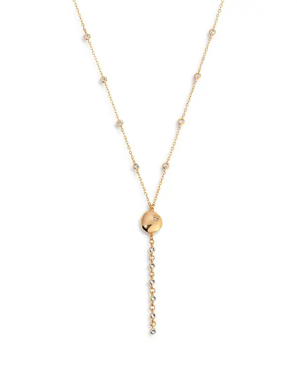 Ettika Cubic Zirconia Pebble Lariat Necklace - Gold
