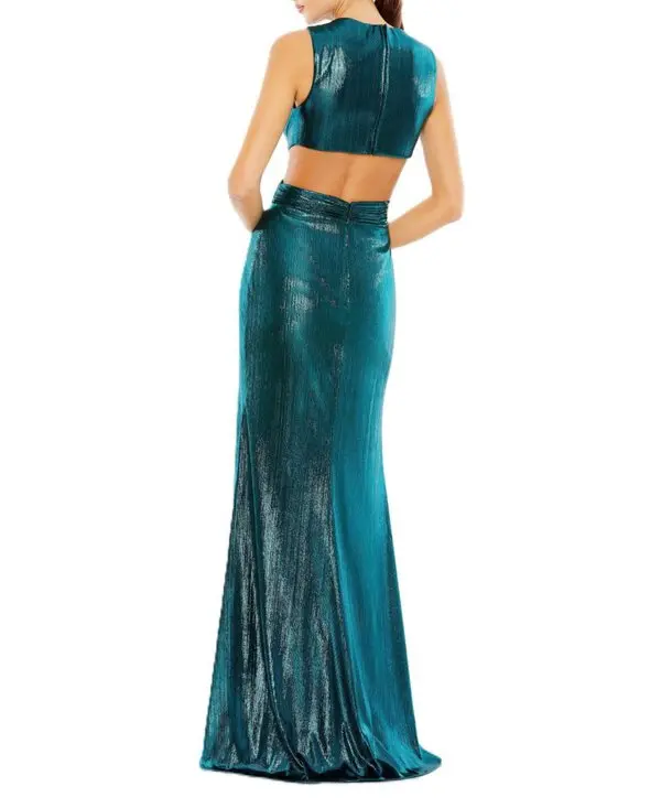 Mac Duggal Metallic Cut Out Gown