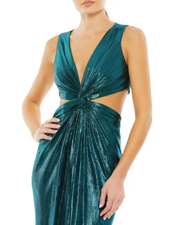 Mac Duggal Metallic Cut Out Gown
