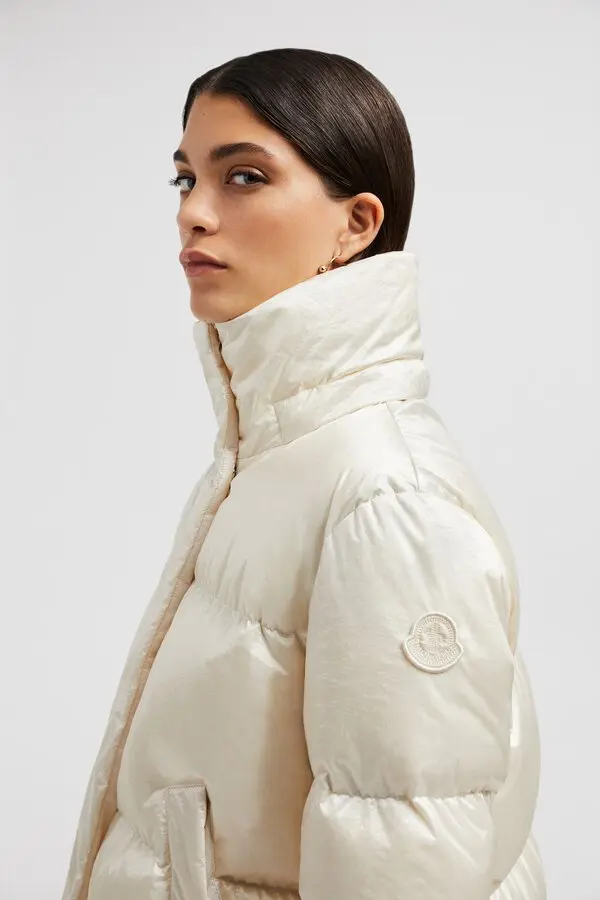 Moncler Briancon Hooded Organza Short Down Jacket