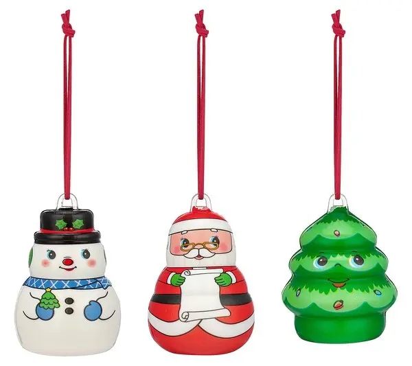 MR. CHRISTMAS 3 In. Set Of 3 Musical Marshmelod Ies Ornaments - One-color
