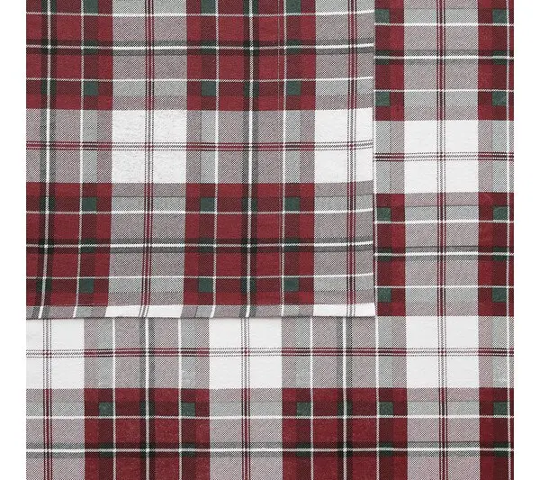 TRULY SOFT Holiday Plaid Full Flannel Sheet Set