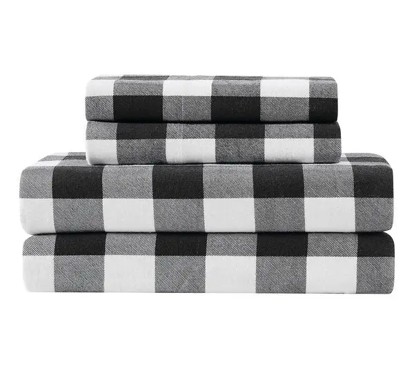 TRULY SOFT Buffalo Check King Flannel Sheet Set