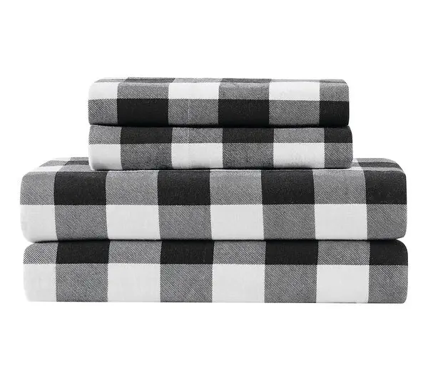 TRULY SOFT Buffalo Check Twin Flannel Sheet Set