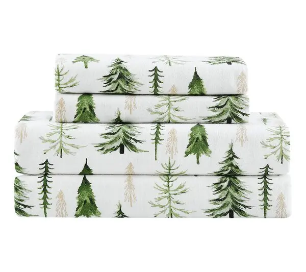 TRULY SOFT Trees Full Flannel Sheet Set
