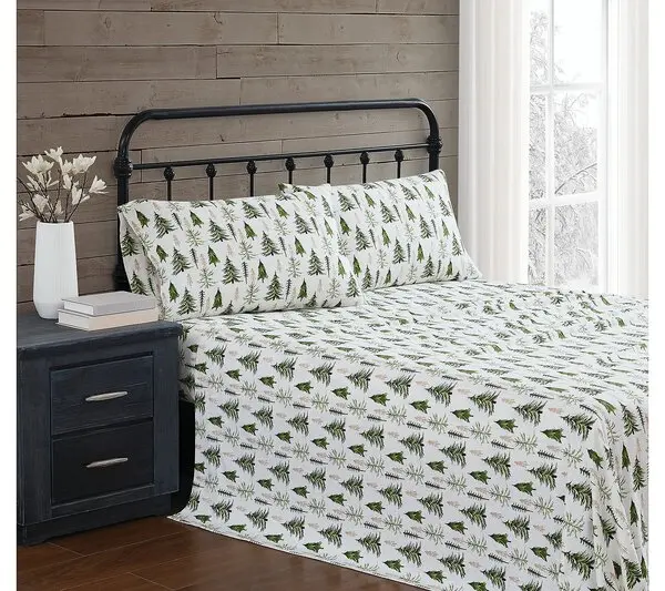 TRULY SOFT Trees Twin Flannel Sheet Set - One-color