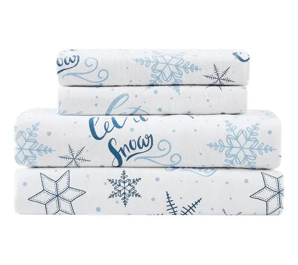 TRULY SOFT Let It Snow Full Flannel Sheet Set