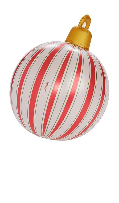 FUNBOY 3 Pack Vintage Stripe Light Up Inflatable Ornaments In Red
