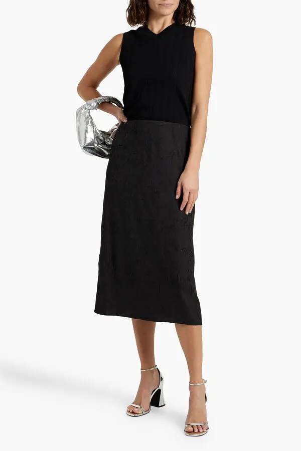 Co Plissé Crepe Midi Skirt